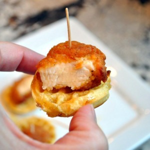 Mini Chicken & Waffles Appetizer - Cleverly Inspired